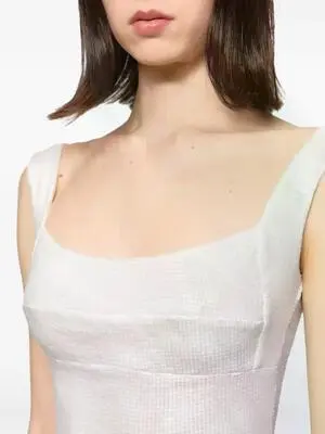 ATU BODY COUTURE Square Neck Sequin Bodysuit - White