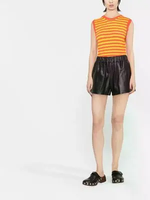 Red Valentino Leather Mini Shorts