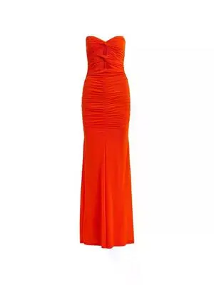 Essentiel Antwerp Strapless Ruched Maxi Dress - Orange