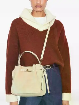 Tory Burch Romy Pick Stitch Suede Bucket Bag - Neutrals
