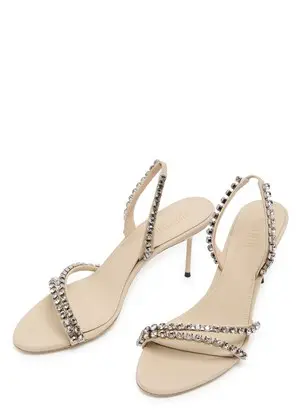 Paris Texas Lidia 70 Crystal-embellished Crepe Sandals - Ivory