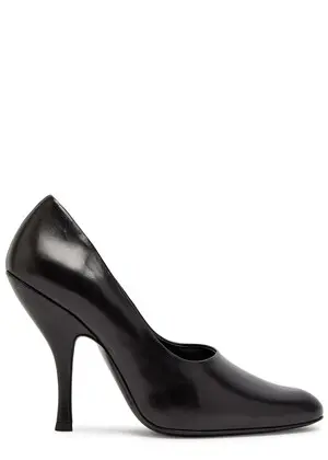 JUDE Sculpted Heel Leather Pumps - Black