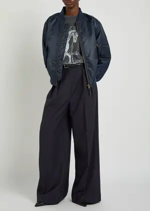 ANINE BING Lou Wide-leg Woven Trousers