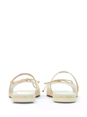 MAISON MARGIELA Bow Detailed Leather Slingback Shoes - Neutrals