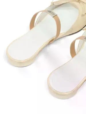 MAISON MARGIELA Bow Detailed Leather Slingback Shoes - Neutrals