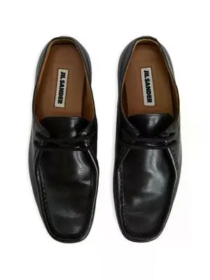JIL SANDER Leather Lace-up Loafers - Black