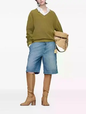 MAISON MARGIELA High-waisted Denim Shorts With Buckle Detailing