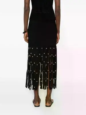 Simkhai Embellished Fringe Midi Skirt