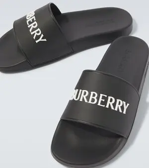 Burberry Logo Slides - Black