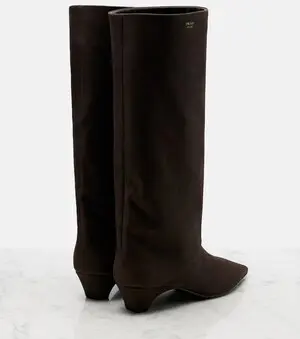 Prada Leather Knee-high Pointed Toe Boots - Brown