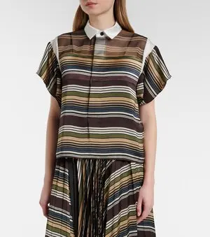 Sacai Striped Polo Shirt - Multicoloured