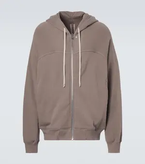 Rick Owens Cotton Jersey Zip-up Hoodie - Grey
