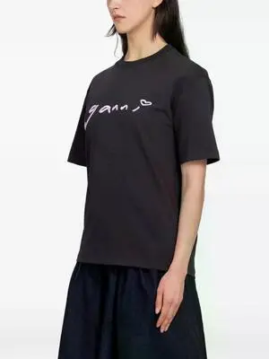 GANNI Embroidered Organic Cotton T-shirt