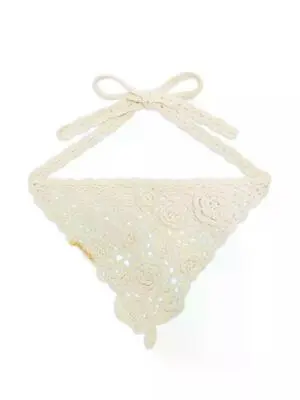 GANNI Floral Crochet Headband - Neutrals