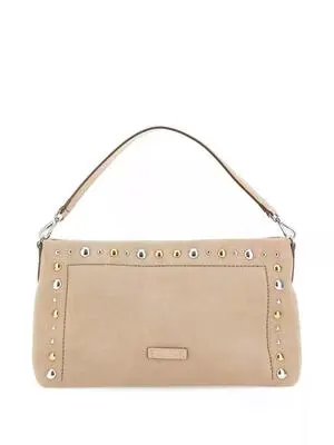 GIANNI CHIARINI Elisa Suede Shoulder Bag With Gold And Silver Tone Hardware