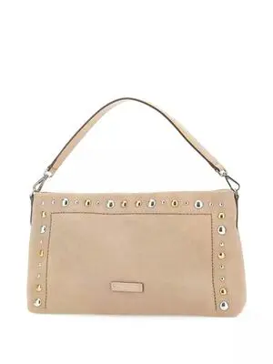 GIANNI CHIARINI Elisa Suede Shoulder Bag With Gold And Silver Tone Hardware