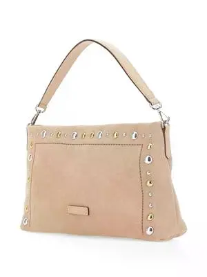 GIANNI CHIARINI Elisa Suede Shoulder Bag With Gold And Silver Tone Hardware