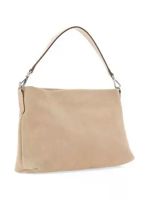 GIANNI CHIARINI Elisa Suede Shoulder Bag With Gold And Silver Tone Hardware