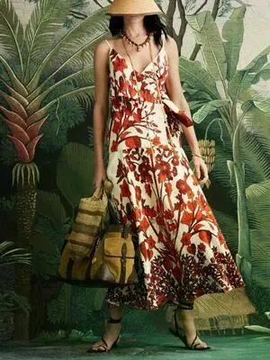 Johanna Ortiz Encanto De Isla Floral Midi Skirt