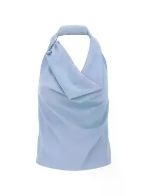 KAOS Draped Shawl Halterneck Blouse