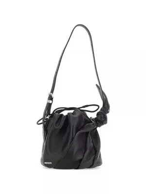 ROTATE BY BIRGER CHRISTENSEN Mini Bon Bon Knot-detail Leather Shoulder Bag - Black