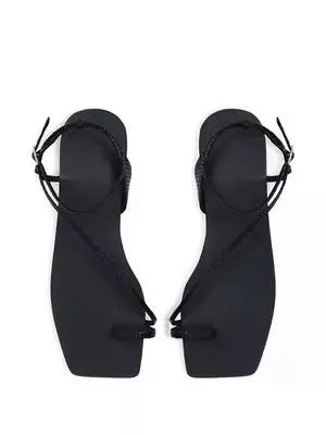 Johanna Ortiz Strappy Thong Flat Sandals - Black