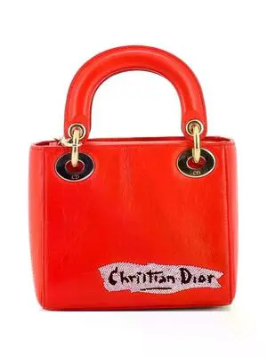 Dior Lady Chain Bag Beaded Leather Mini Shoulder Bag