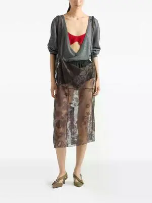 Prada Crepe De Chine Deconstructed Top