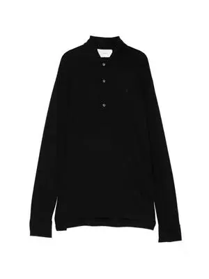 SETCHU Logo-embroidered Long-sleeve Polo Shirt - Brown