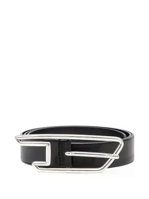 DIESEL® Logo Buckle Leather Belt - Black