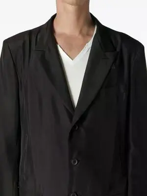 Yohji Yamamoto Single-breasted Silk Suit - Black