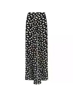 Johanna Ortiz Animal Print Silk Trousers - Black