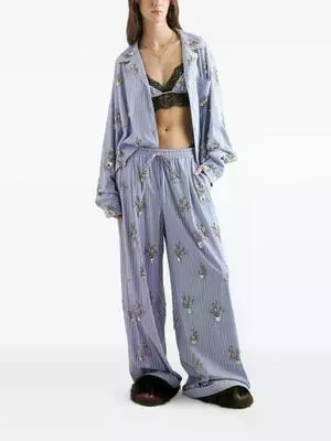 Dolce & Gabbana Floral Embroidered Poplin Trousers