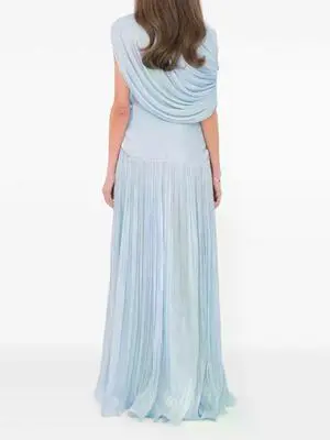 ANA RADU One-shoulder Petal Embellished Gown - Blue