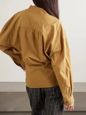 LEMAIRE Twisted Cotton And Silk-blend Poplin Wrap Shirt - Brown