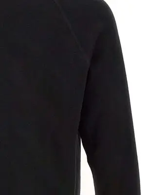 Stone Island Ribbed Cotton Raglan Sleeve Crewneck Sweater - Black