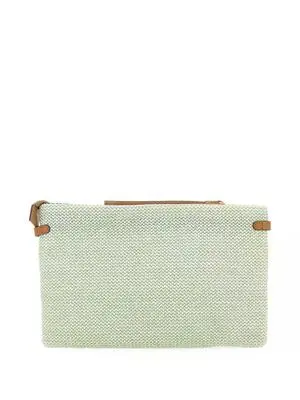 GIANNI CHIARINI Small Straw Clutch Bag With Leather Details