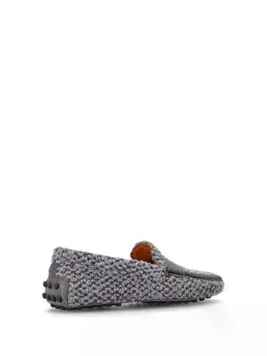 TOD'S Gommino Textured Loafers - Grey