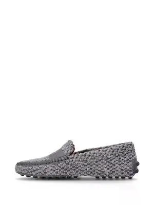 TOD'S Gommino Textured Loafers - Grey