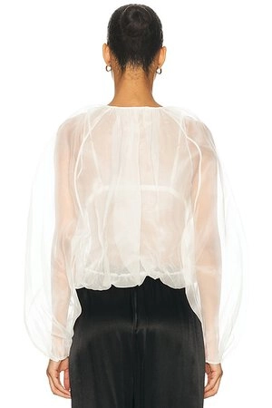 FRAME The Sheer Balloon Blouse