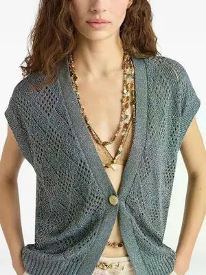 Momoni Diamond-patterned V-neck Vest