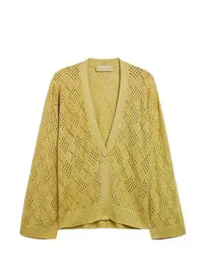 Momoni Openwork Knit Cardigan - Yellow