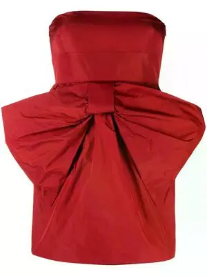 Red Valentino Strapless Mini Dress With Bow - Red
