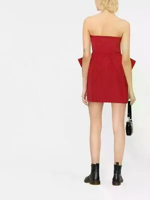 Red Valentino Strapless Mini Dress With Bow - Red