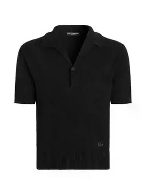 Dolce & Gabbana Cotton Blend Polo Shirt - Black