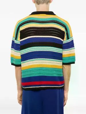LANEUS Striped Knitted T-shirt