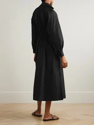 Max Mara Cotton Maxi Shirt Dress With Drawstring Waist