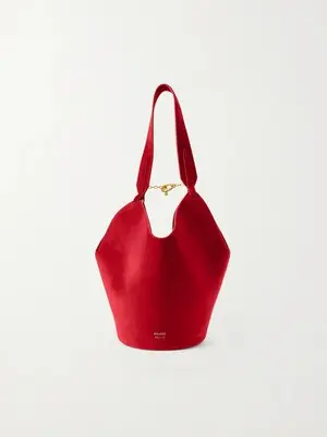 Khaite Lotus Mini Suede Tote - Red
