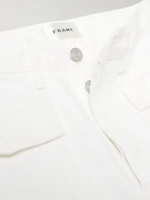 FRAME The Collegiate Pocket High-rise Wide-leg Jeans - White