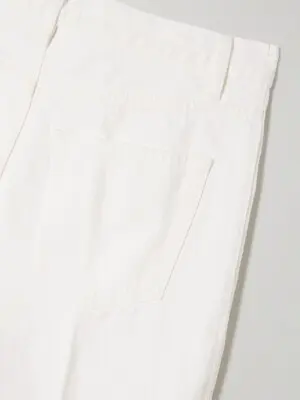 FRAME The Collegiate Pocket High-rise Wide-leg Jeans - White